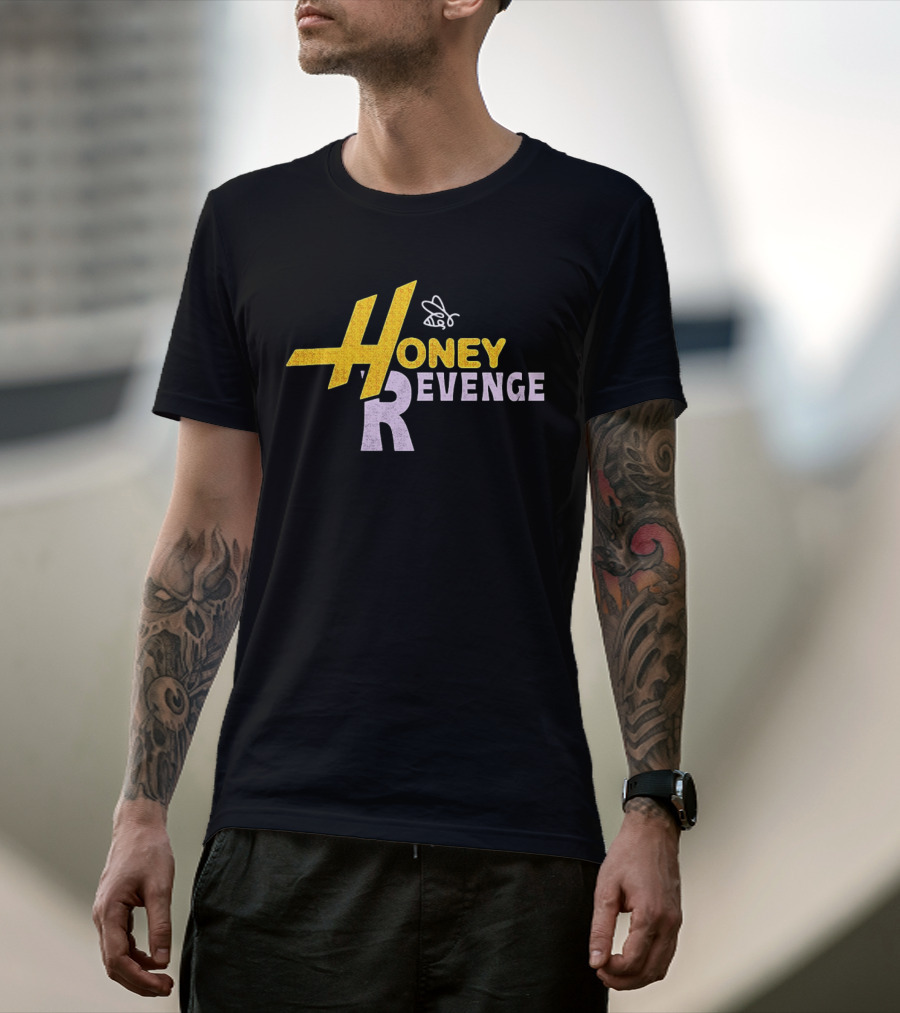 Honey Revenge Bee Icon Bold Letter R T-Shirt