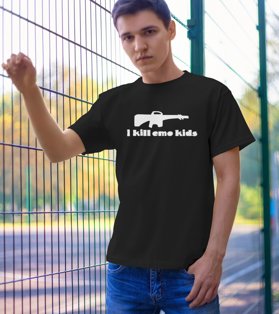 I Kill Emo Kids Gun T-Shirt