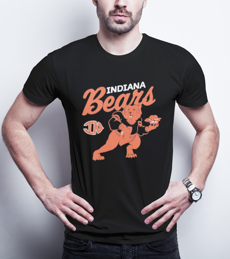Indiana Bears Football Cartoon Bear ND Monogram T-Shirt