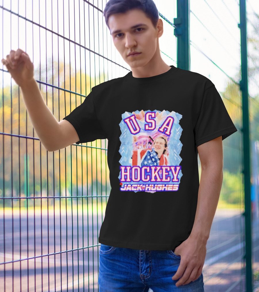 Jack Hughes USA Hockey Celebration 2026 T-Shirt
