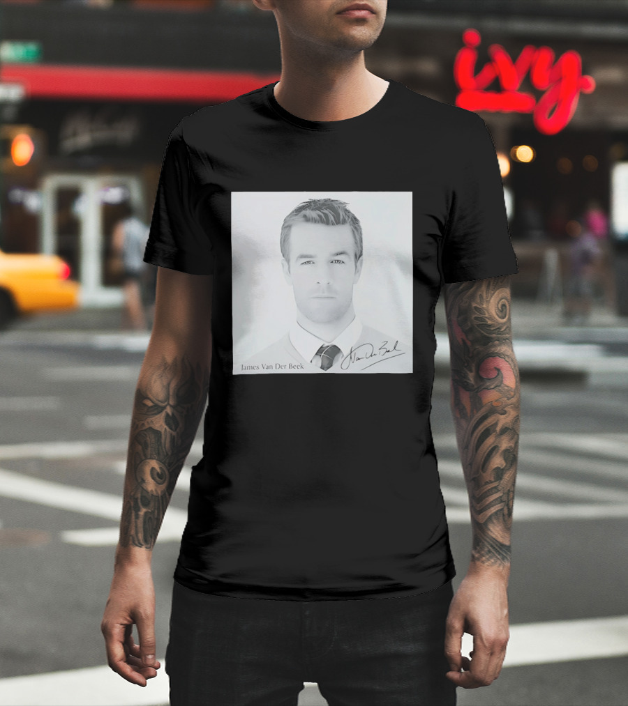 James Van Der Beek Autographed Memorial Photo T-Shirt