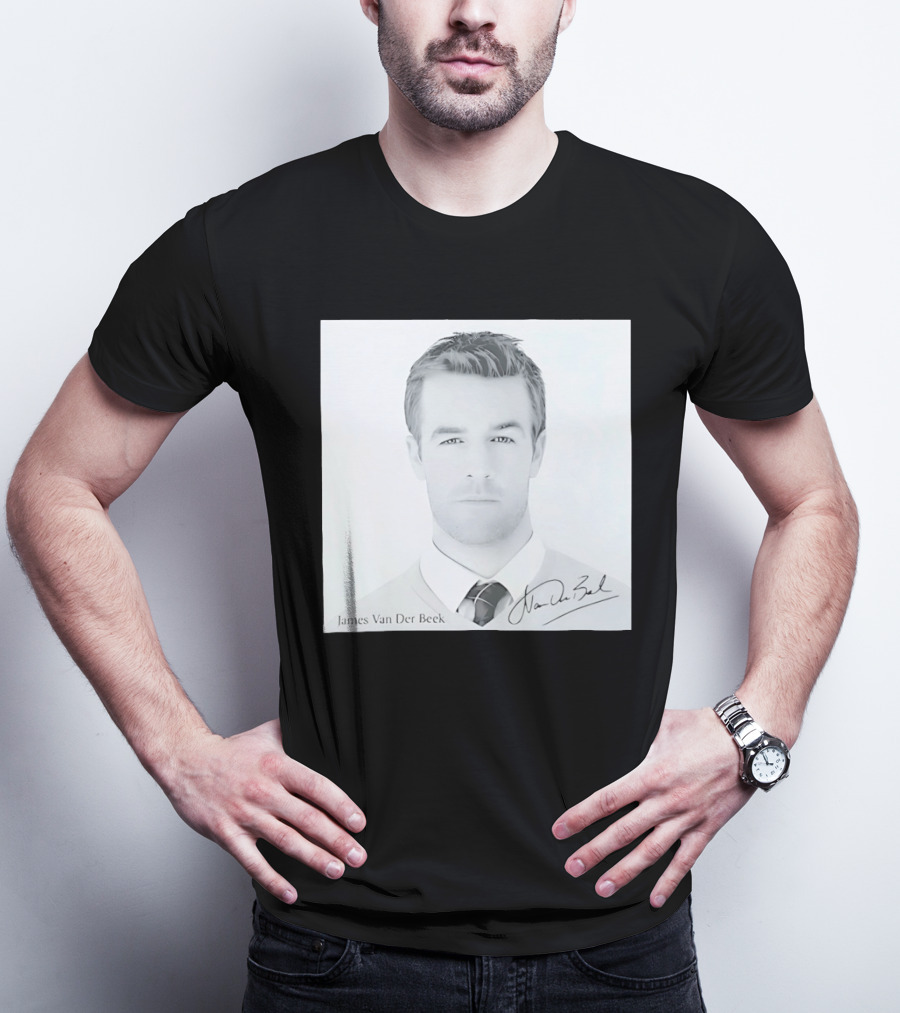 James Van Der Beek Autographed Memorial Photo T-Shirt