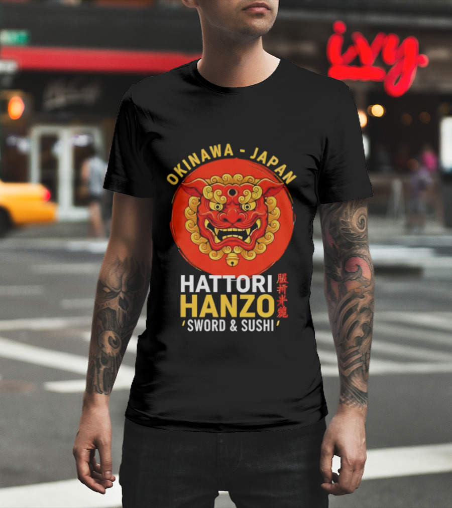 Okinawa Japan Hattori Hanzo Sword And Sushi T-Shirt
