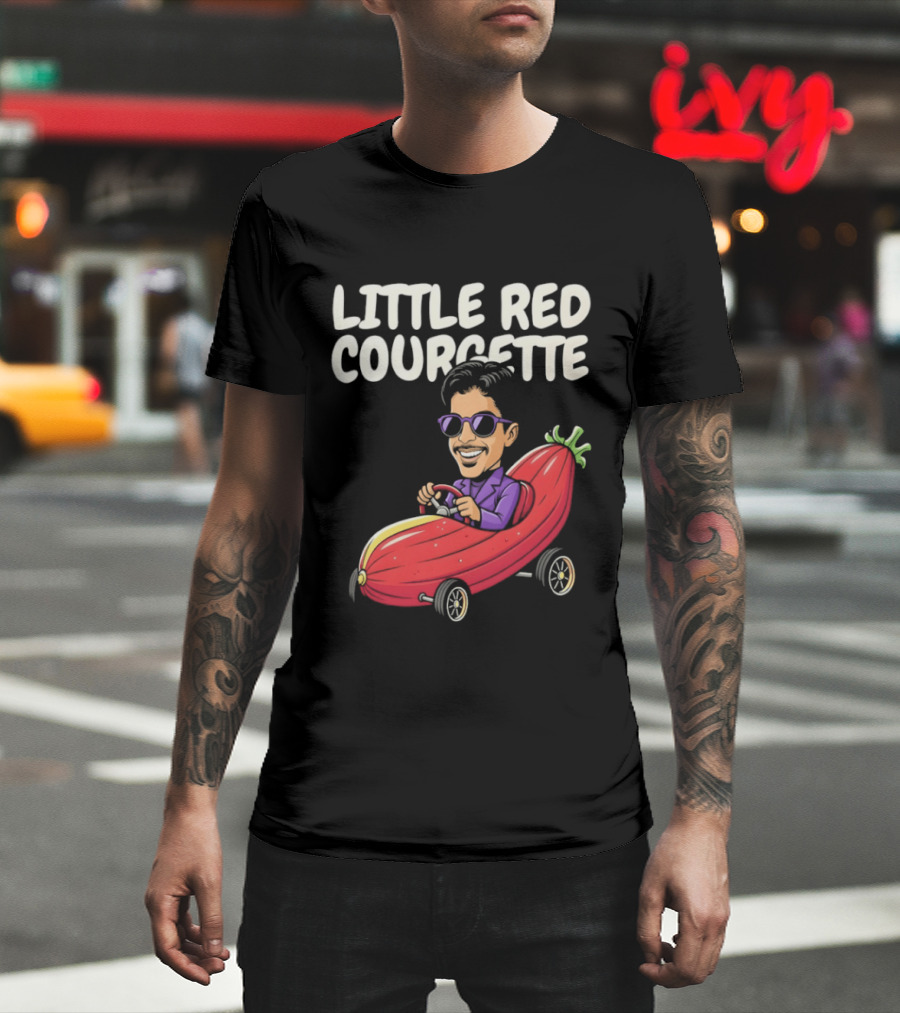 Little Red Courgette Prince Cartoon Funny Car Driving T-Shirt