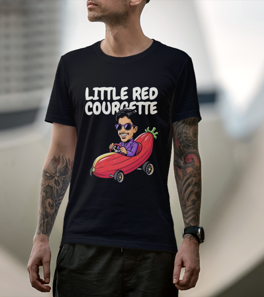 Little Red Courgette Prince Cartoon Funny Car Driving T-Shirt