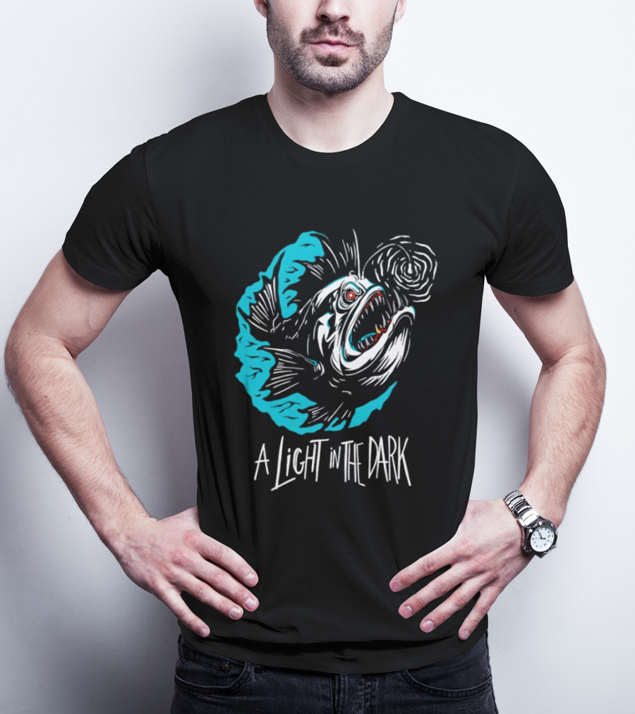 Monster Fish A Light In The Dark Blue Sea T-Shirt