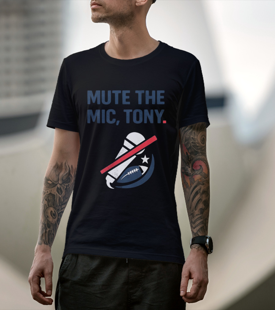 Mute The Mic Tony Microphone Football Star T-Shirt