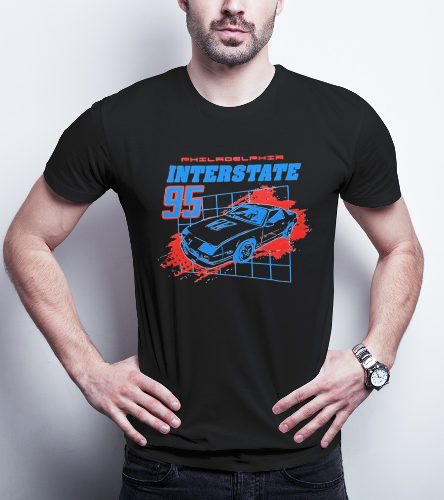 Philadelphia Interstate 95 Vintage Car Racer T-Shirt