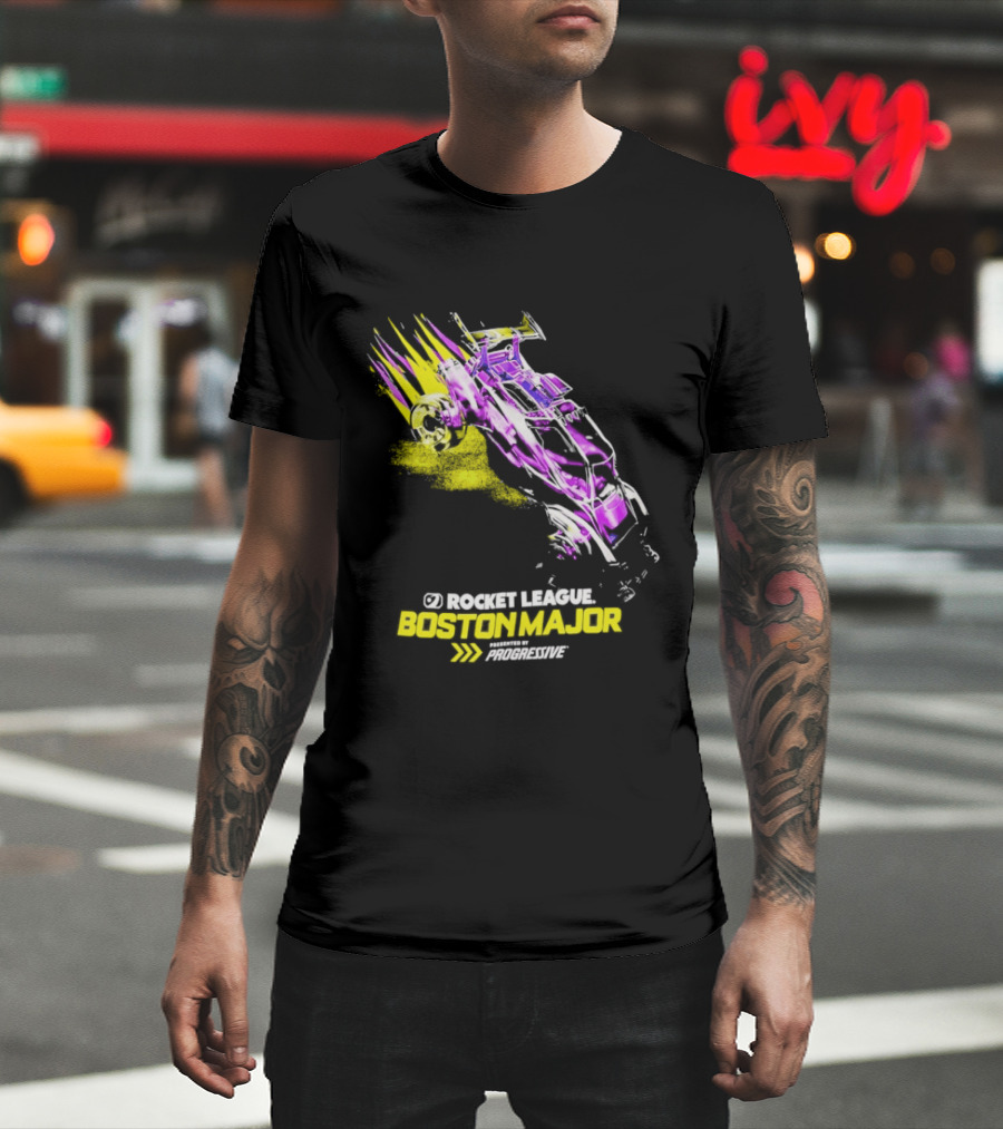 Rocket League Boston Major 2023 Presented By Progressive Colorful Car T-Shirt