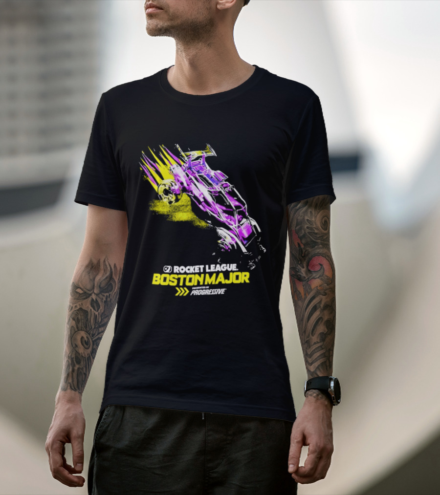 Rocket League Boston Major 2023 Presented By Progressive Colorful Car T-Shirt