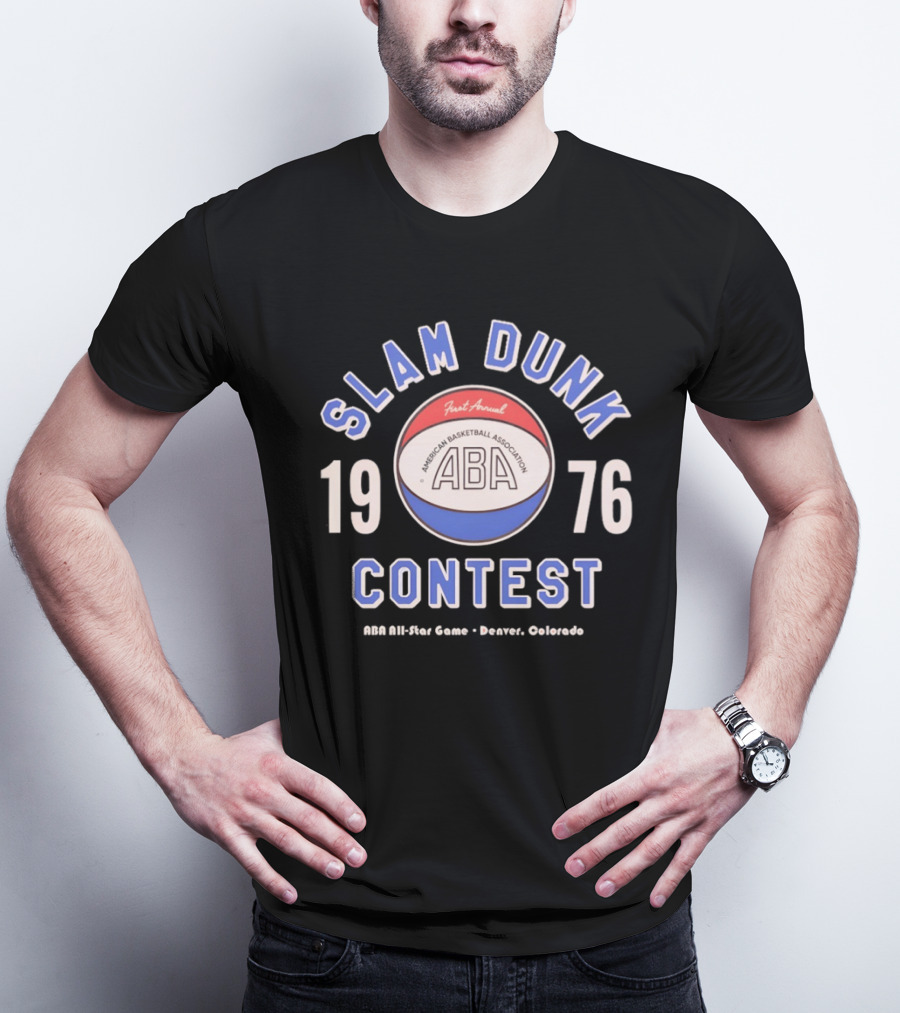 First Annual ABA Slam Dunk Contest 1976 All Star Game Denver Colorado T-Shirt