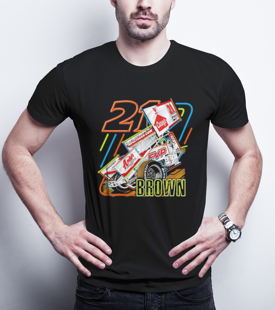 Sprint Car 21 Brown Andy's Casey's Impact 4800 Racing T-Shirt