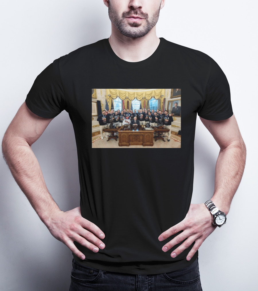 USA Men's Hockey Team White House Visit Olympic Triumph T-Shirt