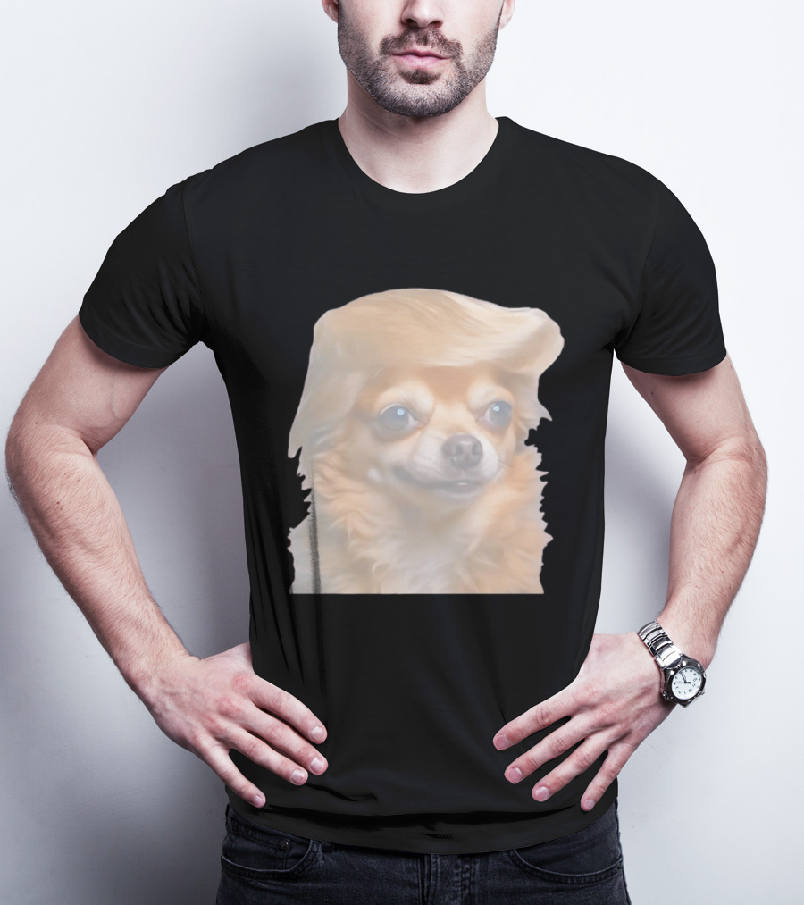 Trump Dog Meme Chihuahua With Hair Wig T-Shirt