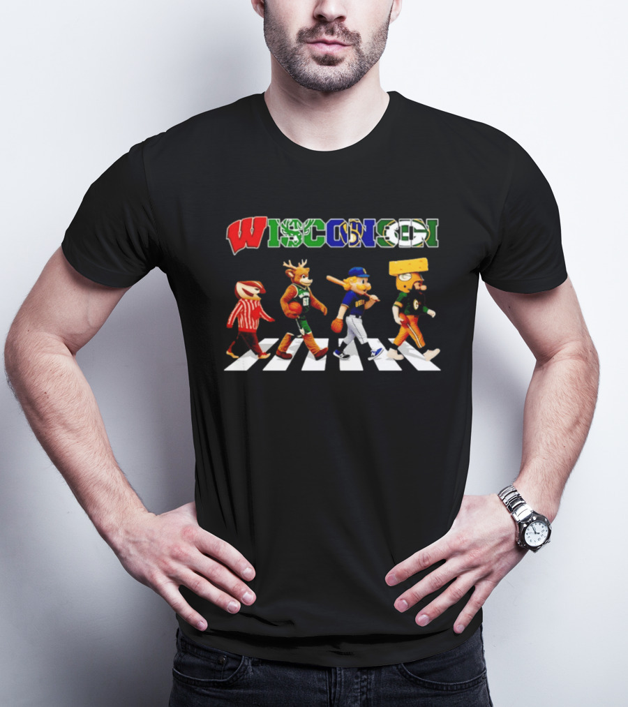 Wisconsin Milwaukee Bucks Brewers Green Bay Packers Sports Mascot Parade T-Shirt