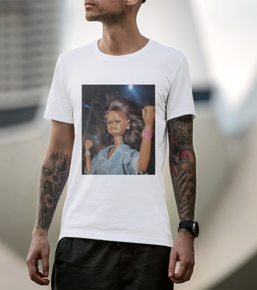 Doll Face Meme Angry Expression Toy Figure T-Shirt