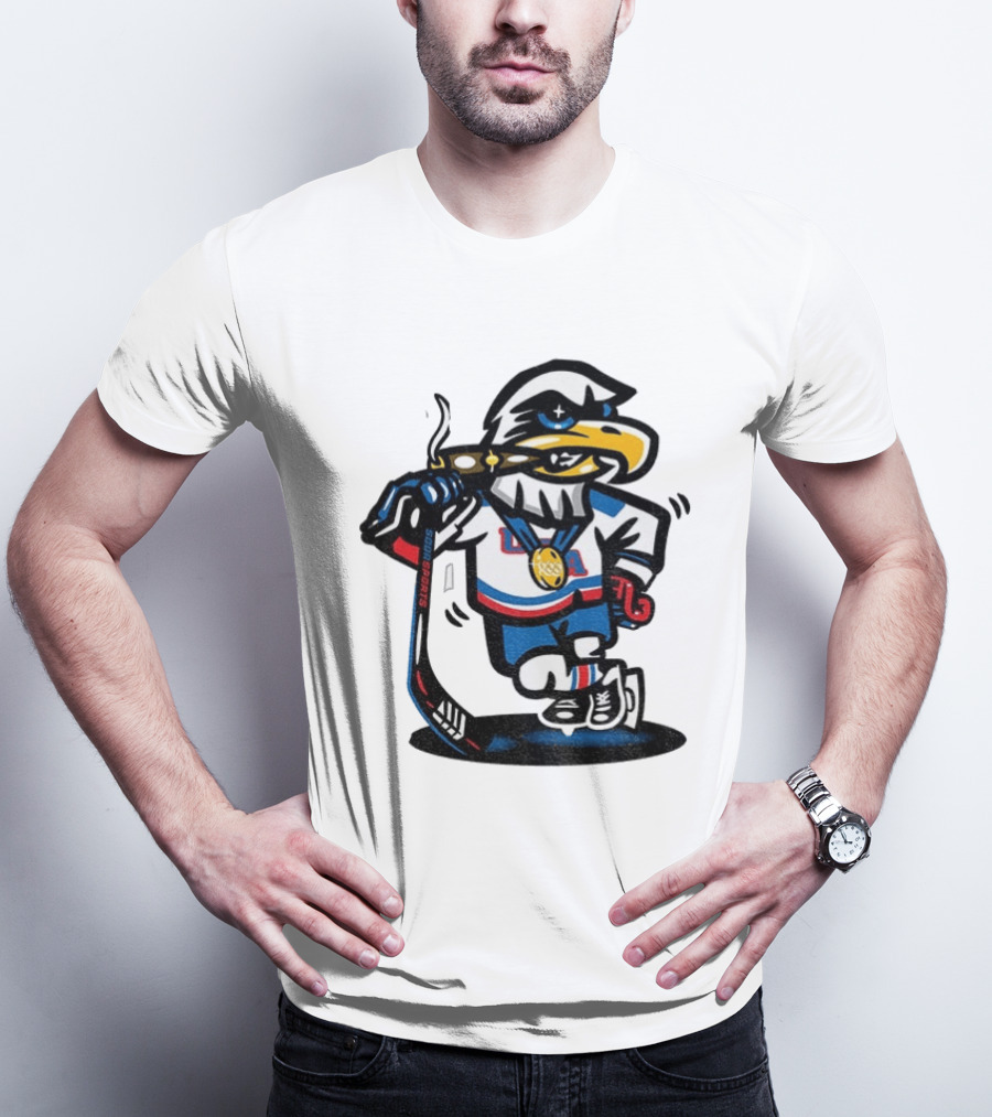 Eagle Die Cut USA Olympic Gold Medal Hockey 2026 Icon Sports T-Shirt