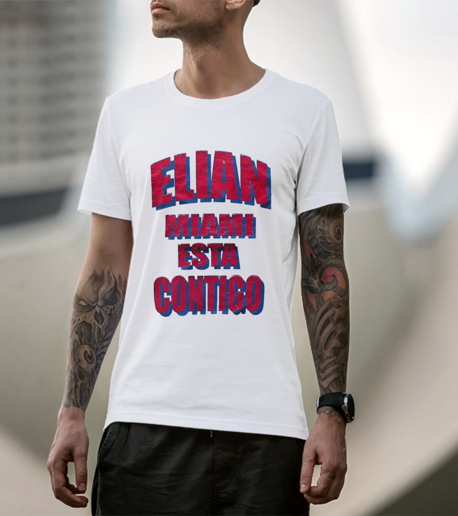 Elian Miami Esta Contigo Red Blue T-Shirt