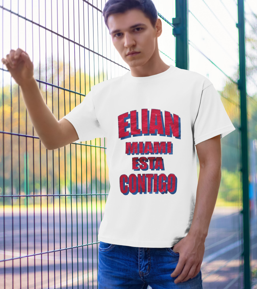Elian Miami Esta Contigo Red Blue T-Shirt
