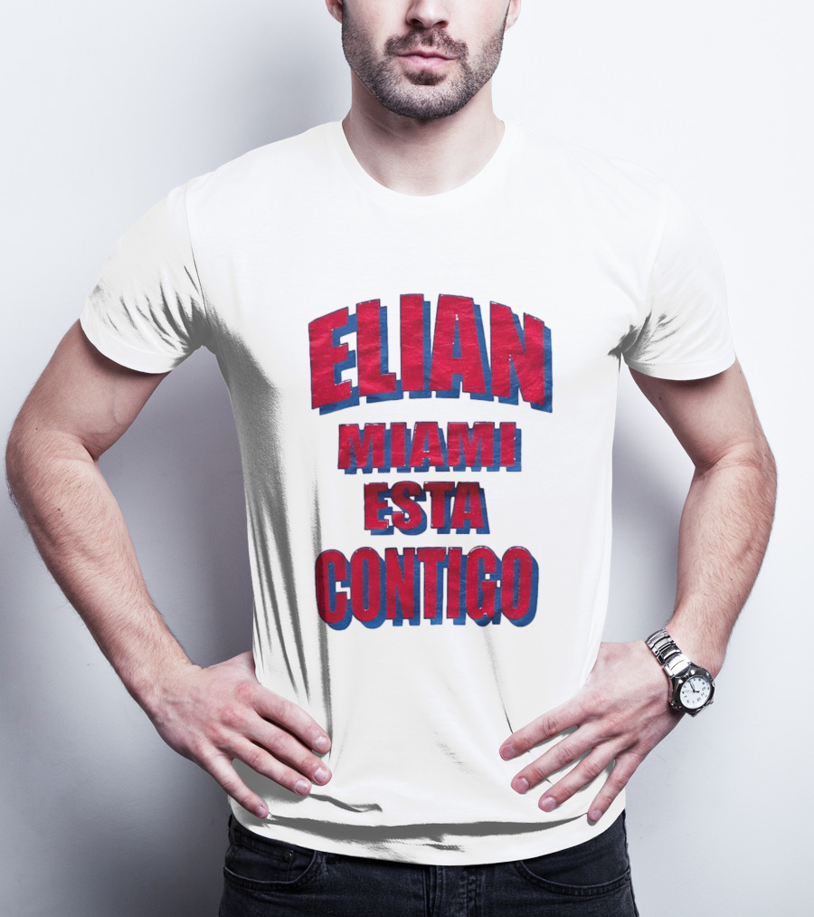 Elian Miami Esta Contigo Red Blue T-Shirt