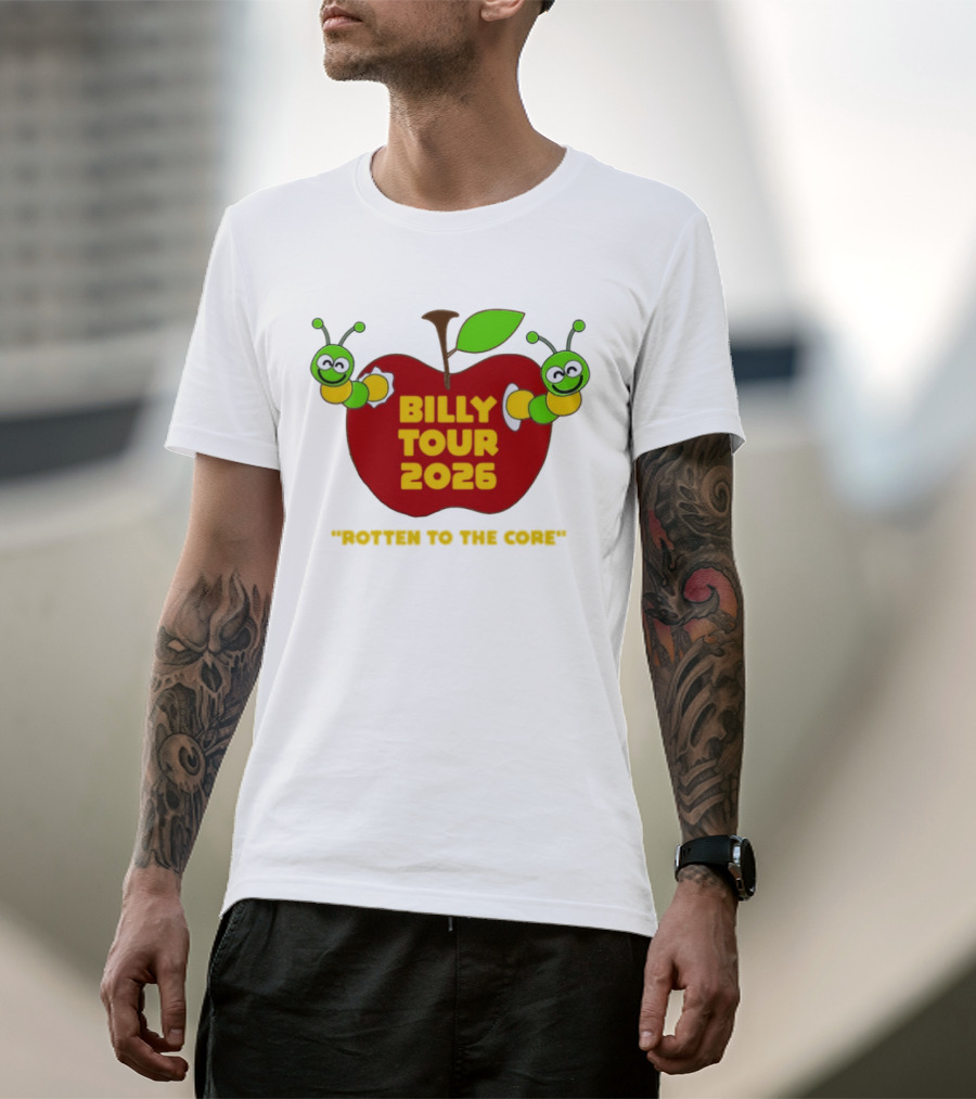 Billy Tour 2026 Rotten To The Core Apple Worms T-Shirt