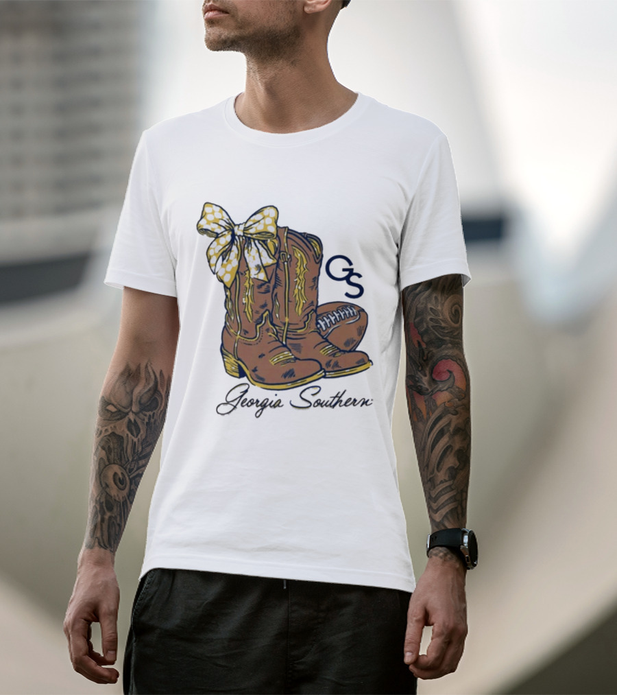 Georgia Southern Bow Boots Football GS T-Shirt