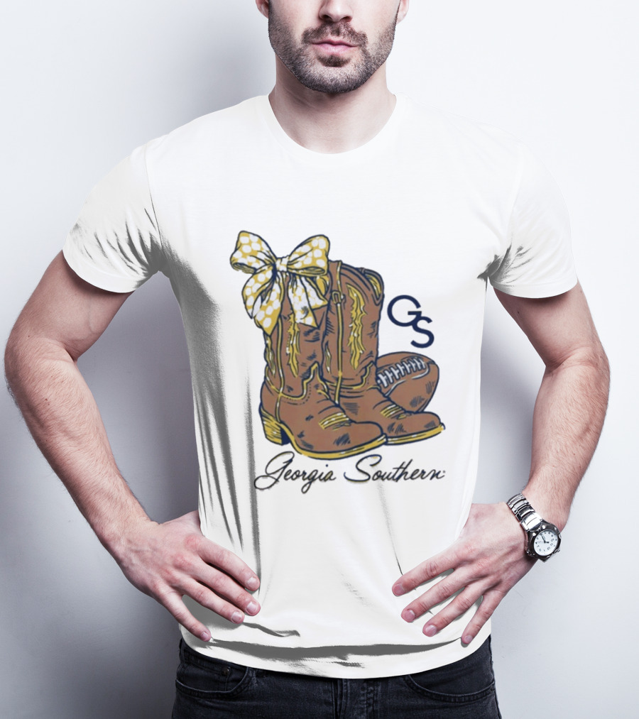 Georgia Southern Bow Boots Football GS T-Shirt