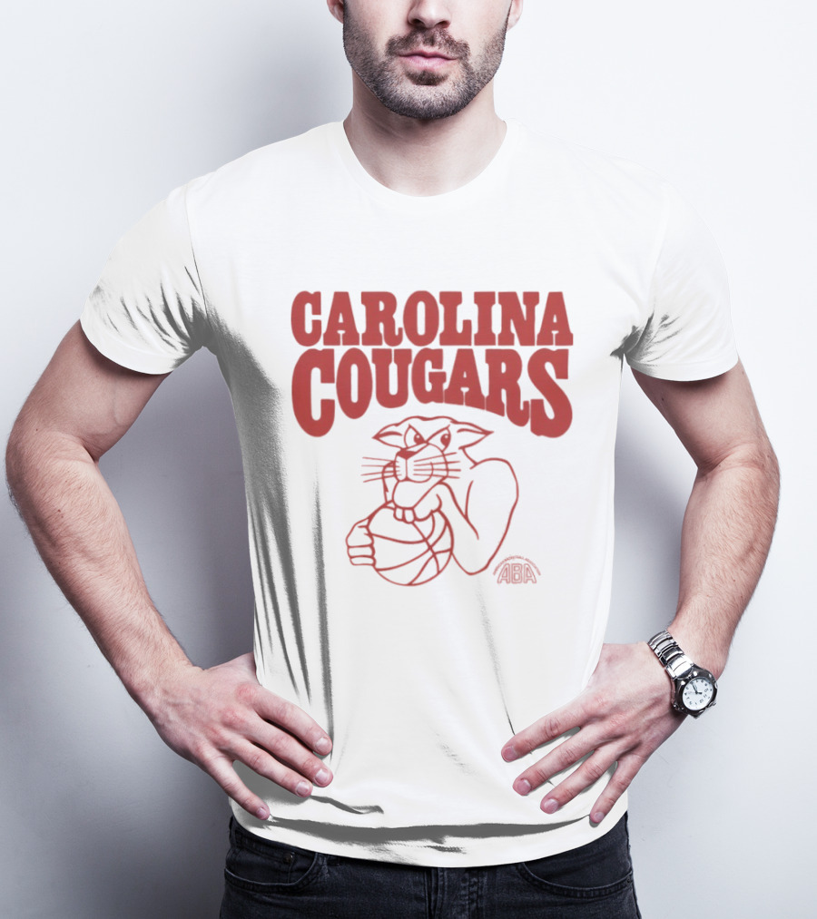Carolina Cougars ABA Basketball Team Retro Cougar T-Shirt