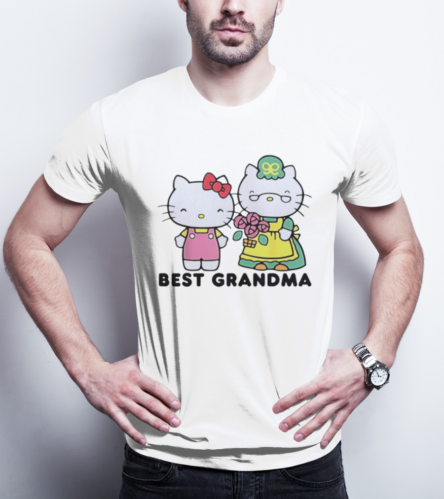 Hello Kitty Best Grandma With Flowers T-Shirt