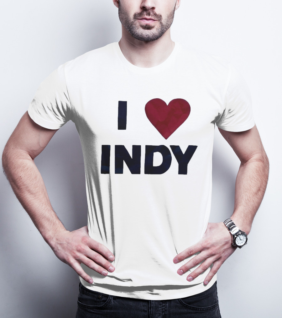 I Love Indy Heart Shape Indianapolis Sentiment T-Shirt
