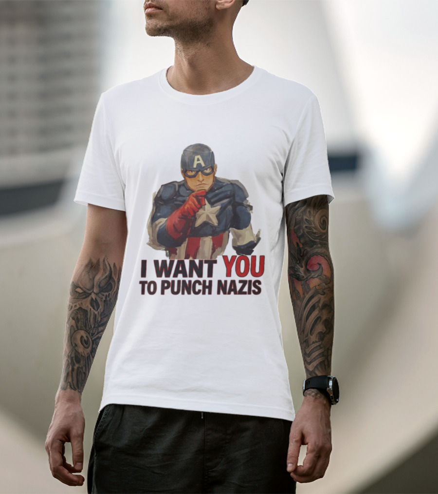 I Want You To Punch Nazis Captain America T-Shirt