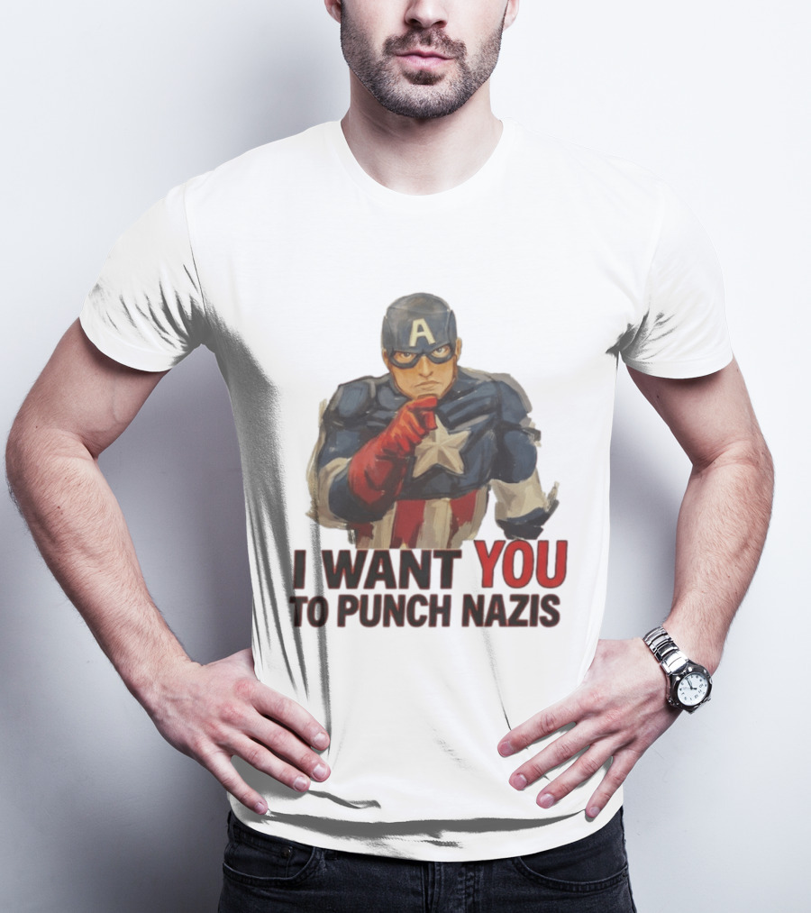 I Want You To Punch Nazis Captain America T-Shirt