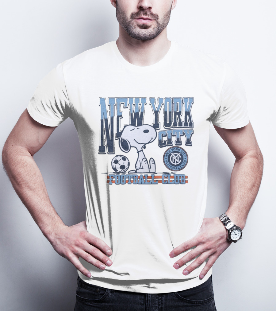 Peanuts Snoopy New York City Football Club Soccer Collaboration T-Shirt