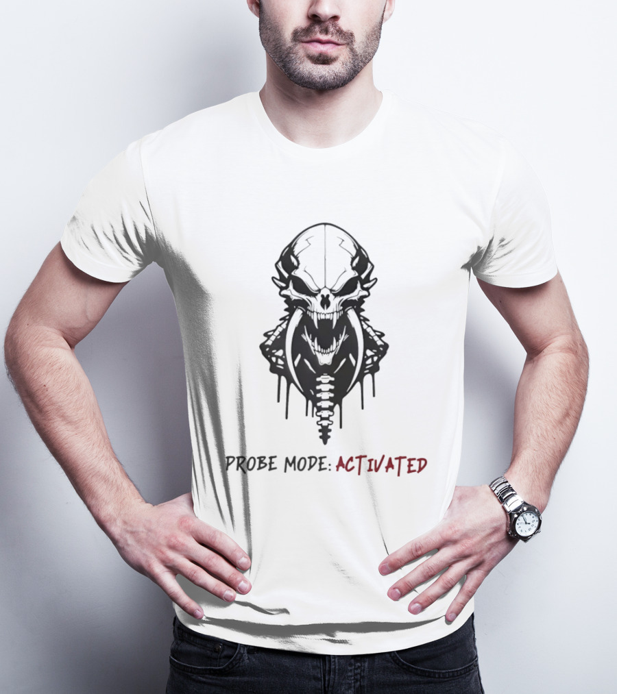 Probe Mode Activated Alien Skull Dripping Kree Artifact T-Shirt