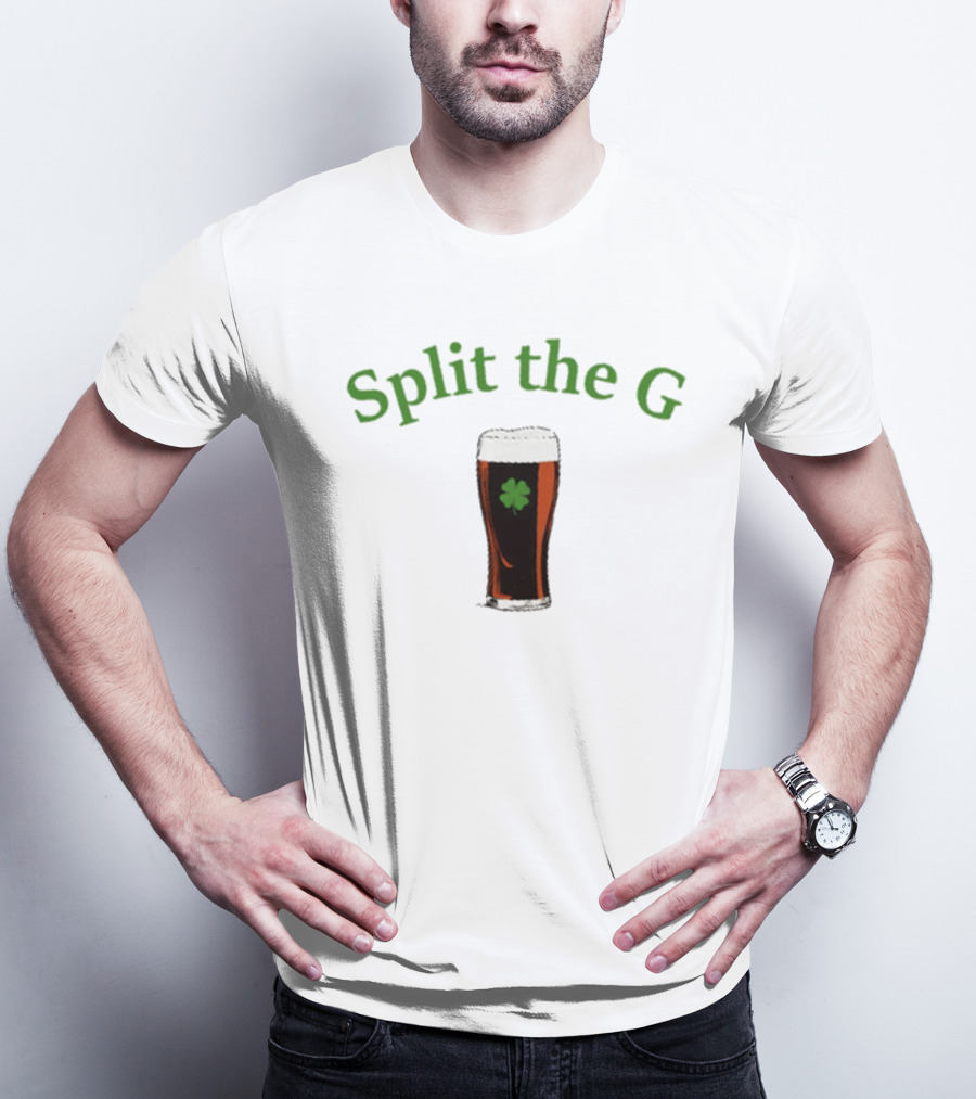 Split The G Saint Patrick's Day Beer With Shamrock T-Shirt