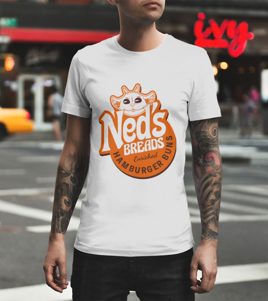 Ned's Breads Enriched Hamburger Buns Cat T-Shirt