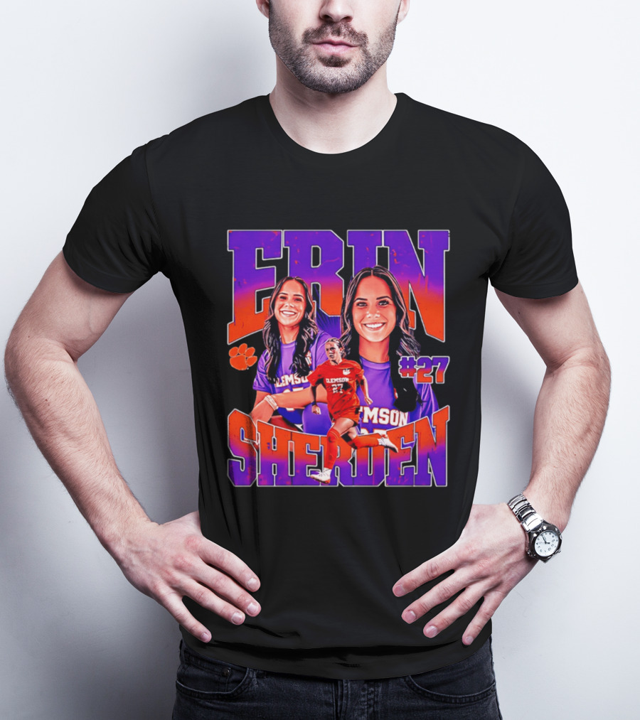 Erin Sherden Clemson Soccer Number 27 Fan Gear T-Shirt