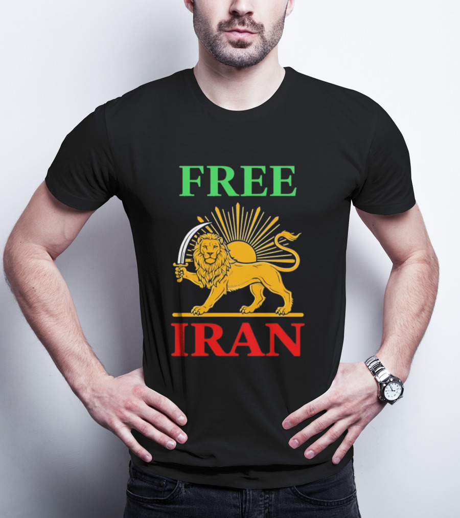 Free Iran Lion And Sun Shir O Khorshid T-Shirt
