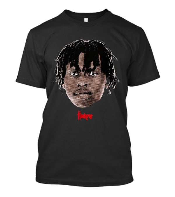 Justin Bolis Big Head Huskers Nebraska Cornhuskers T-Shirt