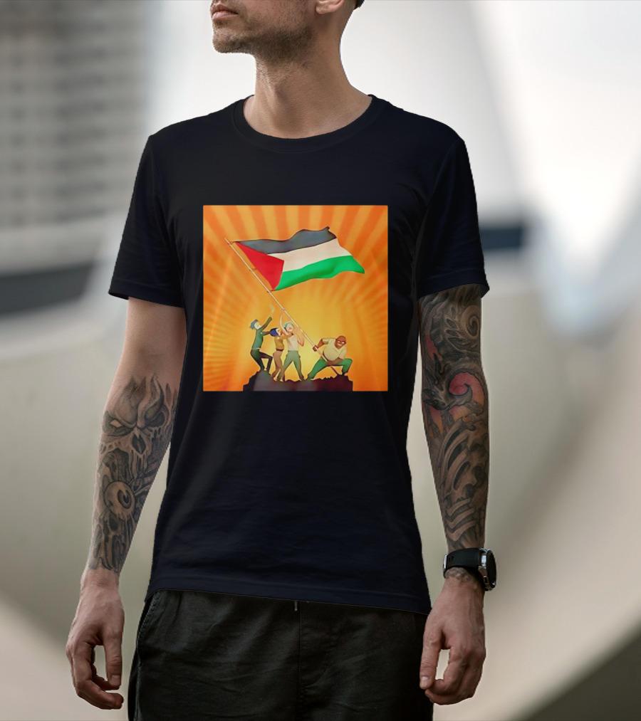 Gorillaz X Together For Palestine Flag Raising T-Shirt