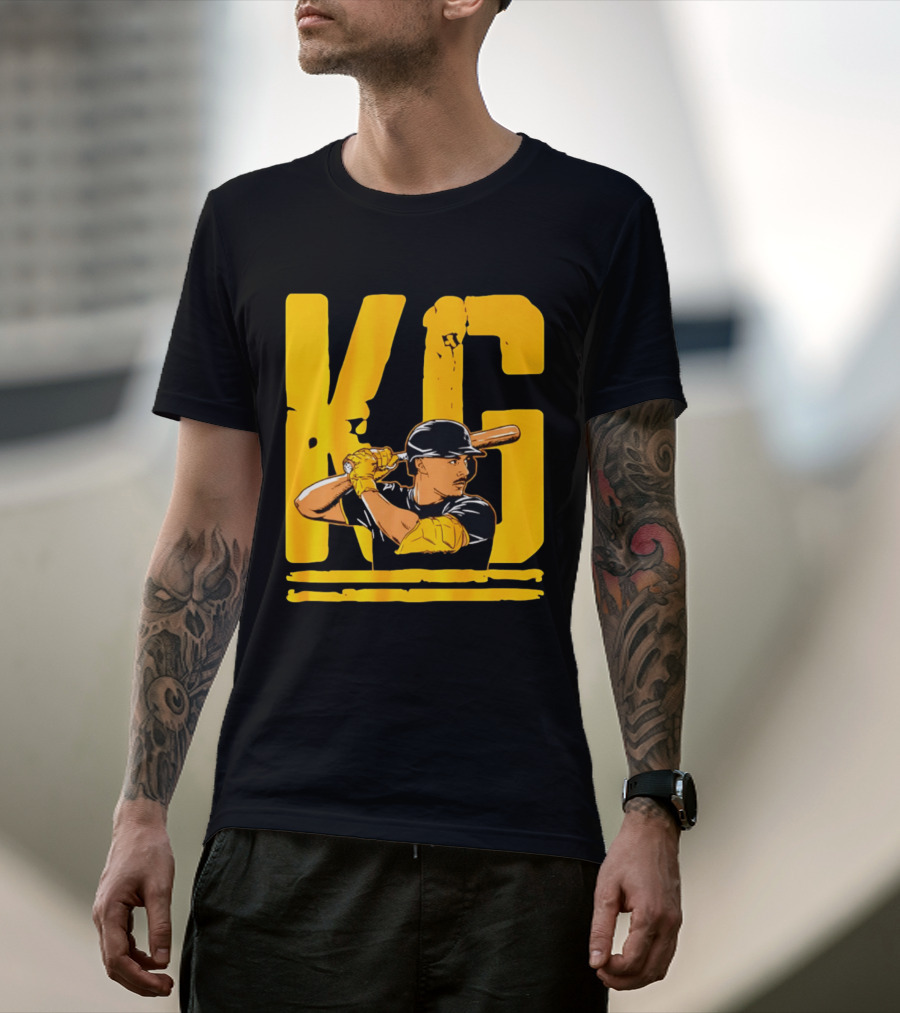 KG Konnor Griffin Pittsburgh Pirates Baseball Batter Cartoon T-Shirt