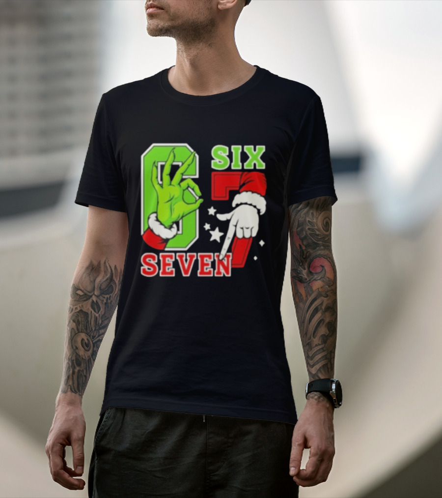 Grinch Santa 67 Six Seven Christmas TikTok Trending T-Shirt