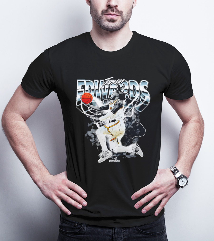 Jason Edwards Providence Basketball NCAA '26 Dunking Action T-Shirt