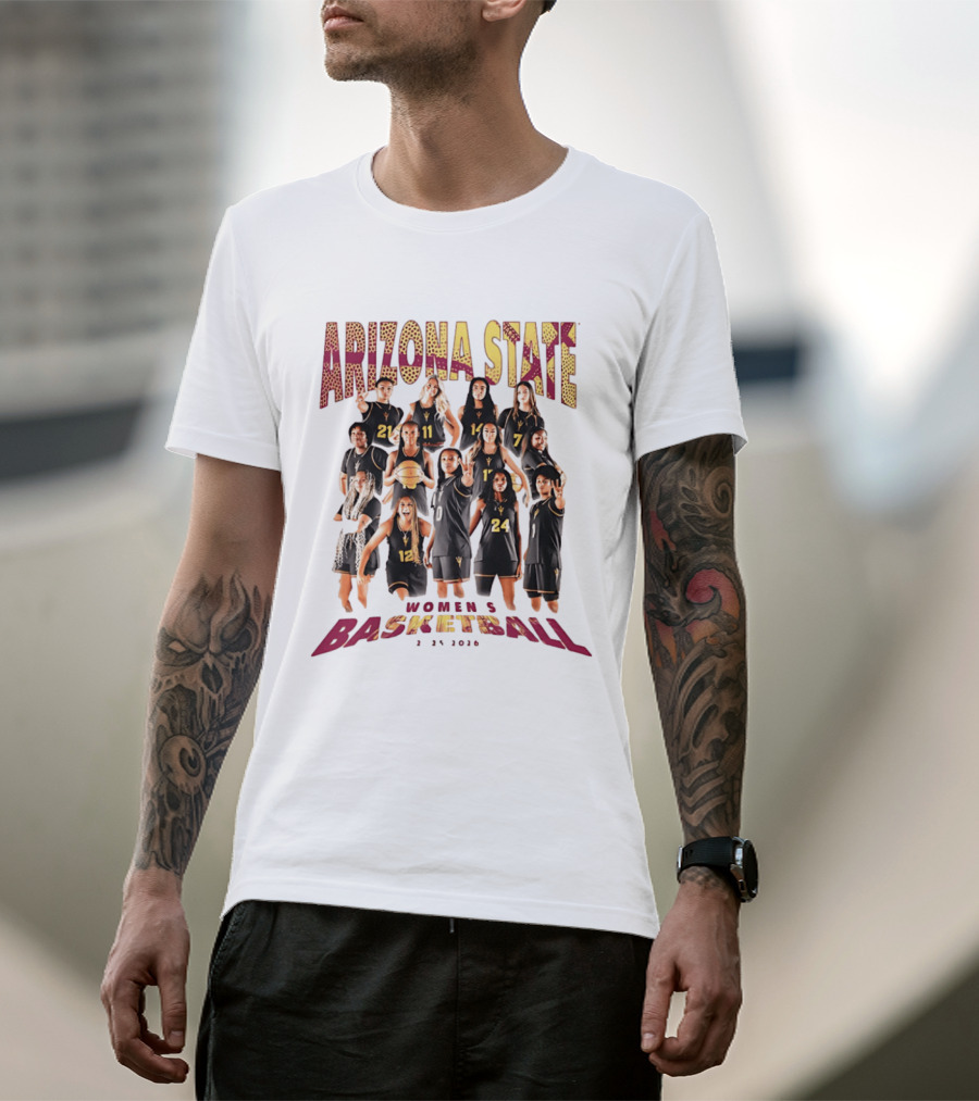 Arizona State Women's Basketball Team Collage 2025 2026 T-Shirt