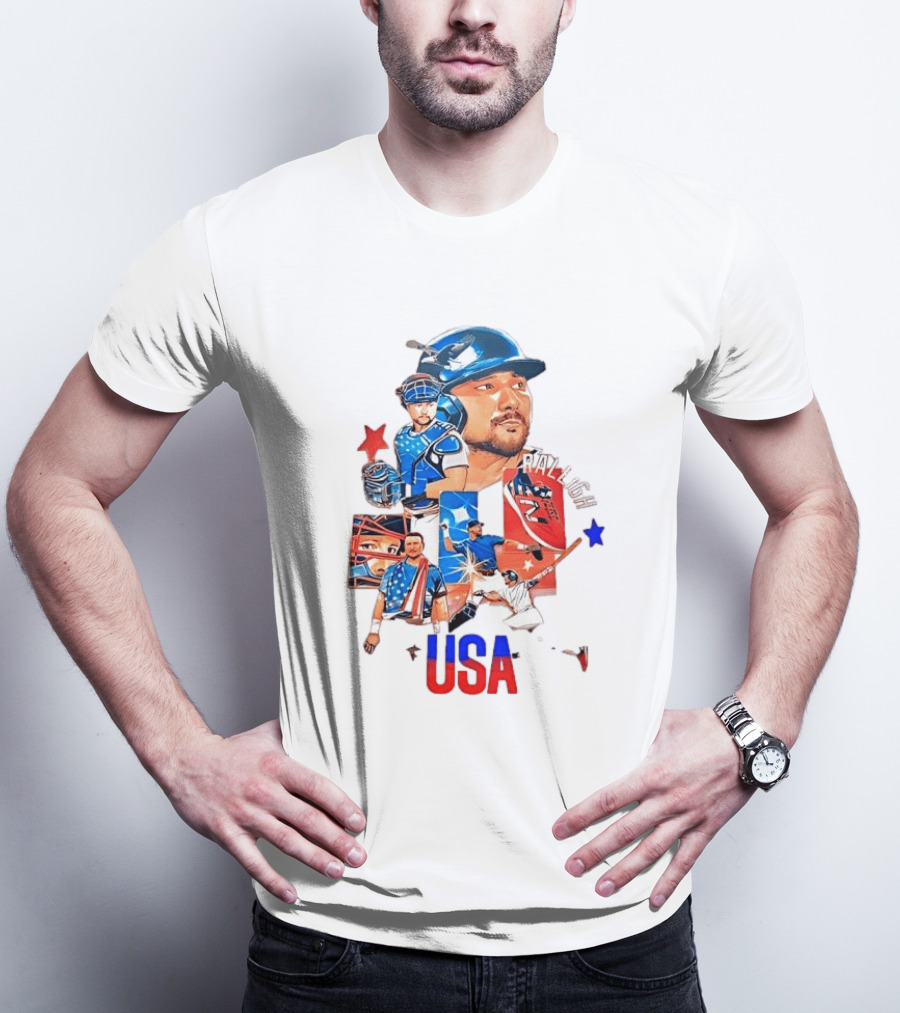 Cal Raleigh USA Baseball Tokyo Collage T-Shirt