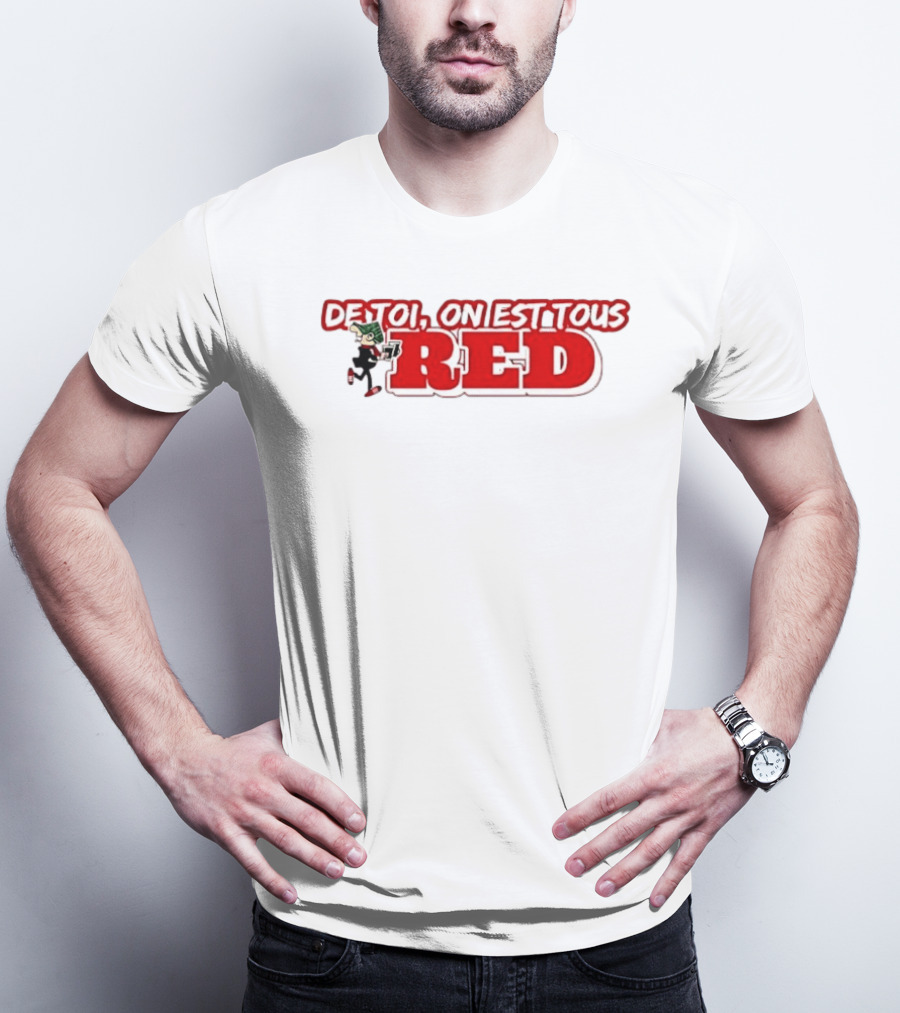 De Toi On Est Tous Red Baseball T-Shirt