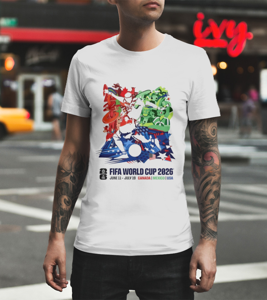 FIFA World Cup 2026 June 11 July 19 Canada Mexico USA T-Shirt