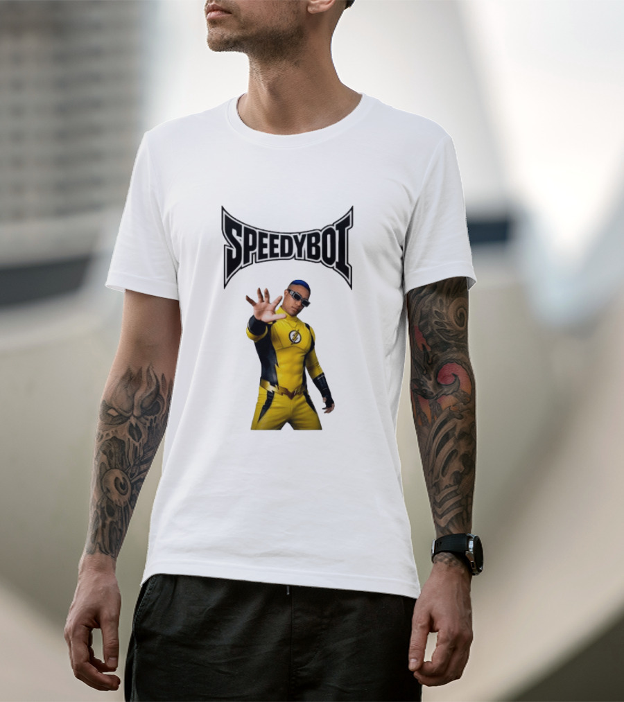Speedyboi Fast Costume Yellow Superhero Suit T-Shirt