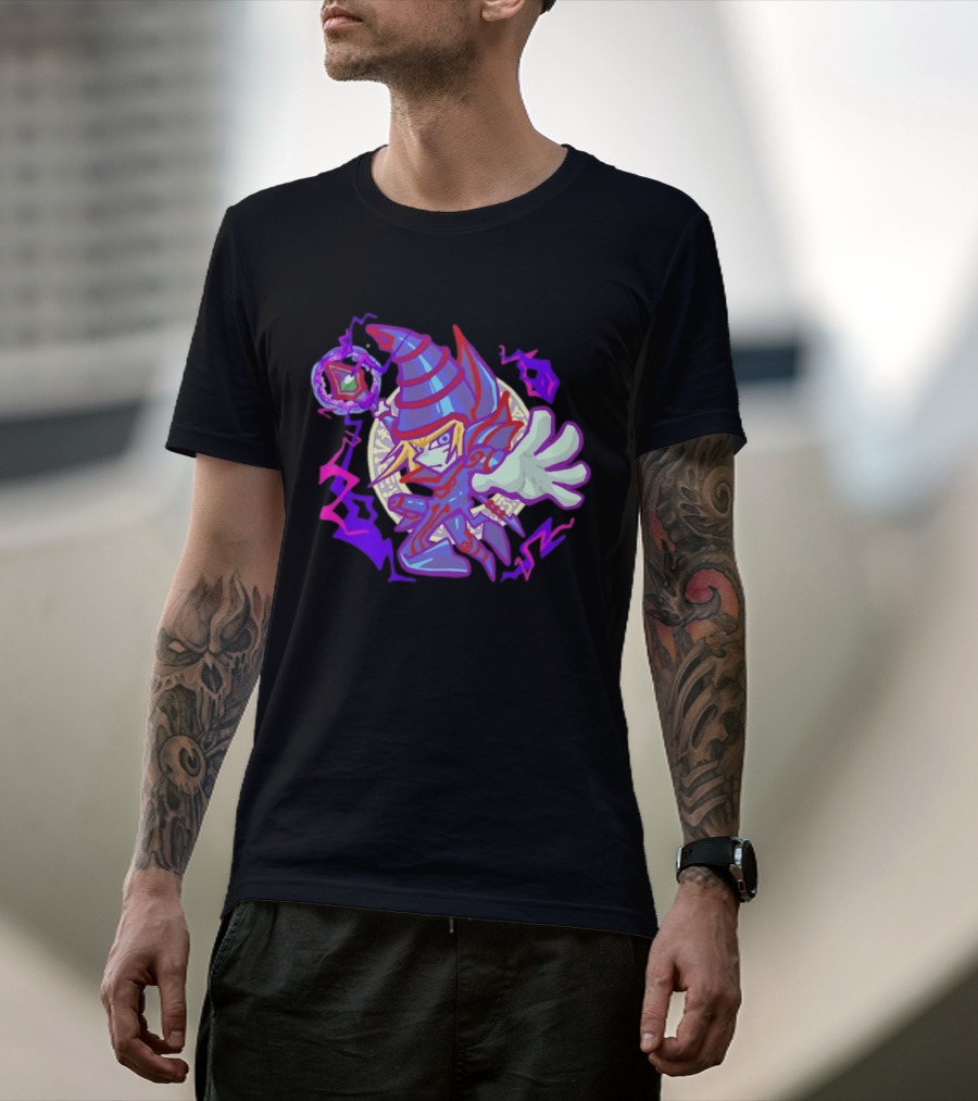 Dark Magician Yu Gi Oh Chibi Style Illustration Mystic Energy Sphere T-Shirt