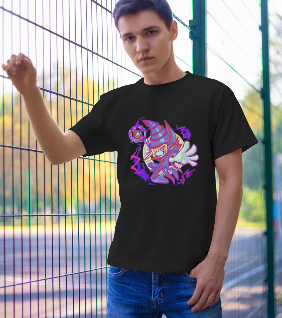 Dark Magician Yu Gi Oh Chibi Style Illustration Mystic Energy Sphere T-Shirt